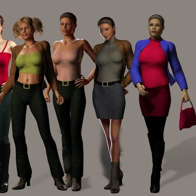 Clothing pack 1 for Victoria 4 - Poser World 3D Figure Club